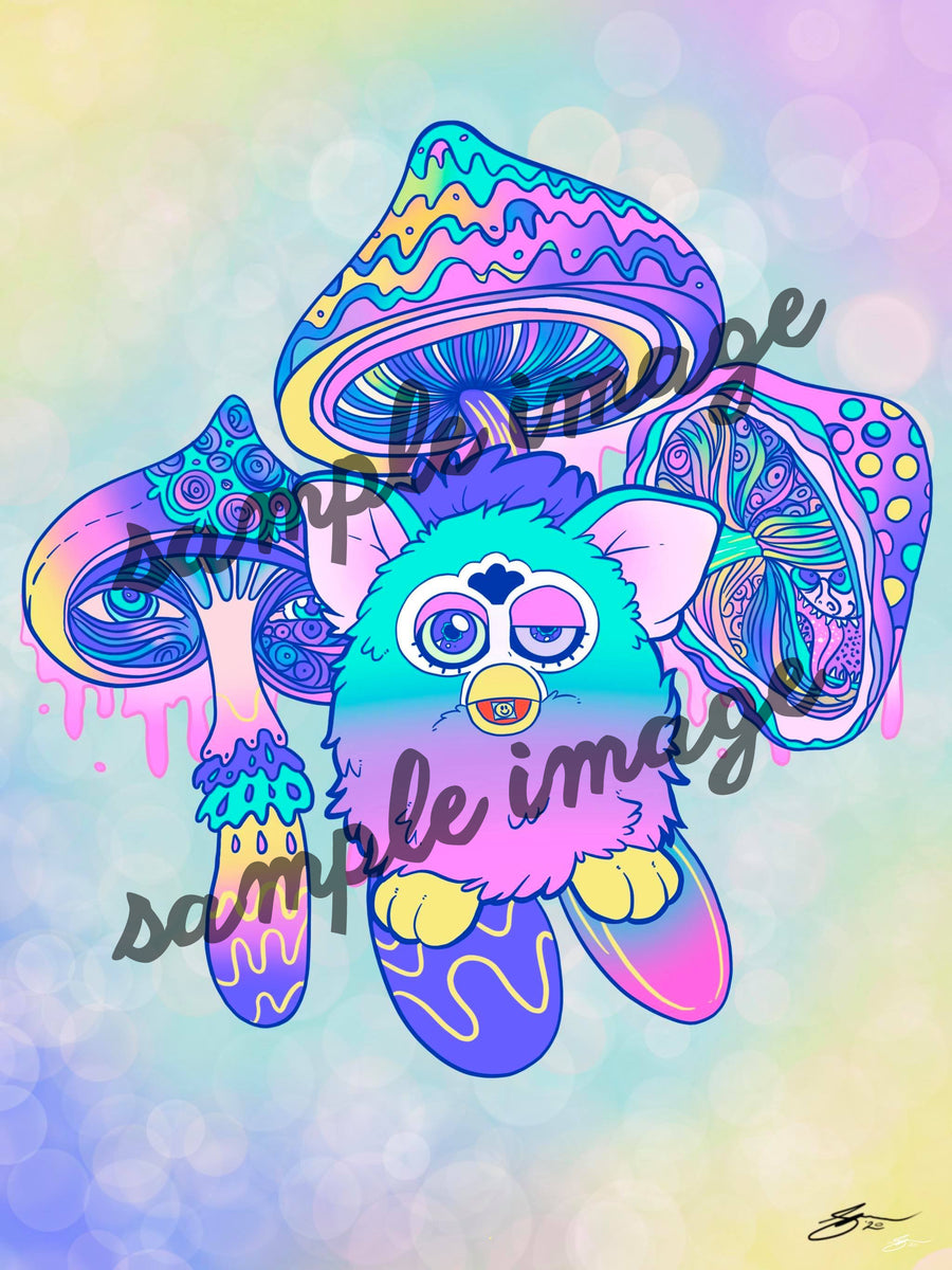 Trippy Furbee A4 Art Print – Silver Tongue Bendigo